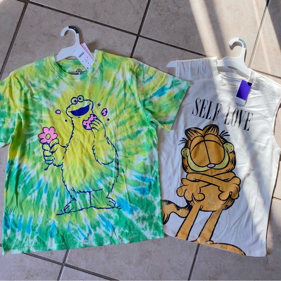 Target | Tops | X2 Target Cookie Monster Garfield Tops Medium New ...